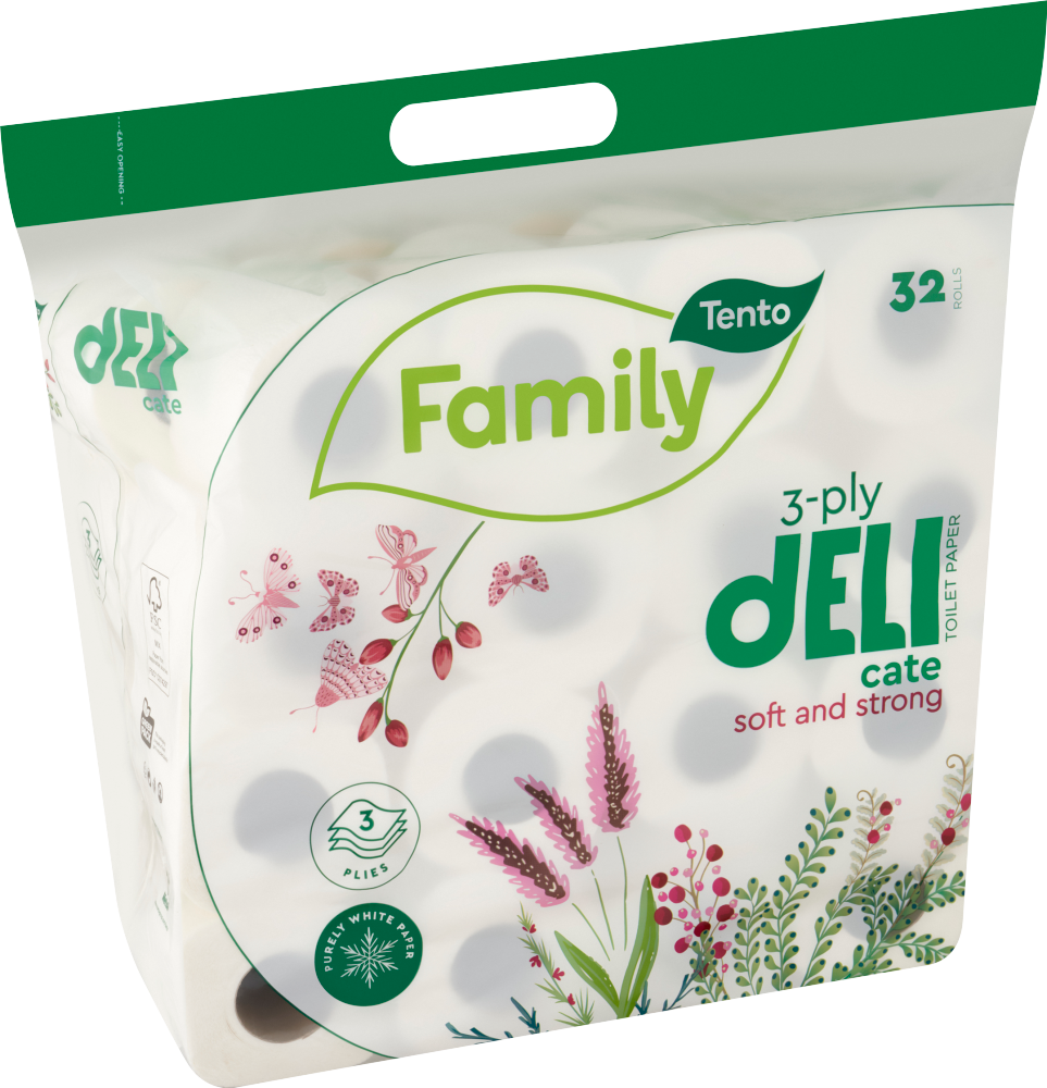 Tento Family Delicate 3 rétegű toalettpapír 32 tekercs - 3.380 Ft ...